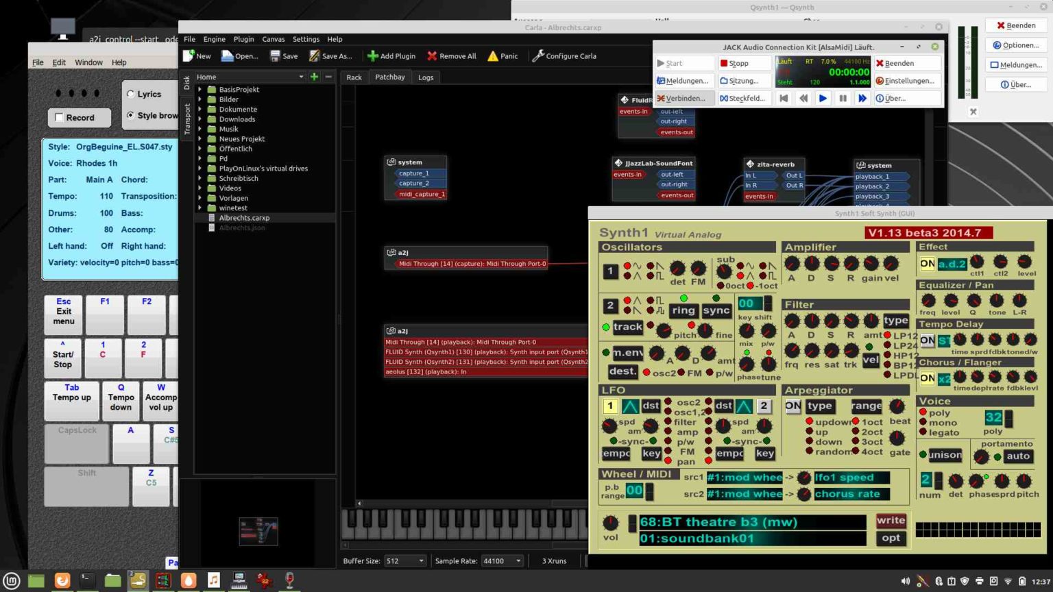 Synth1 als VST unter Linux - Fotos und Texte